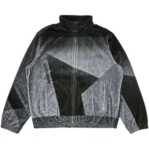 Supreme Geo Velour Track Jacket - Black