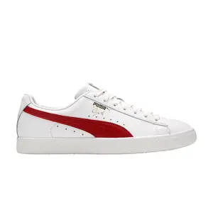 PUMA Clyde Core Leather Foil Sneakers - White