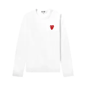 Play Comme Des Garcon Double Heart Long-sleeve T-shirt - White