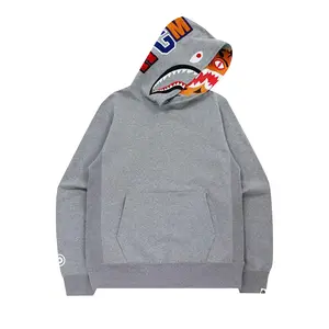 A BATHING APE Shark X Tiger Pullover Hoodie 'gray