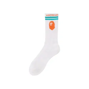 A BATHING APE Ape Head Line Socks - White