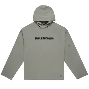Balenciaga Blurry Logo Hoodie - Grey