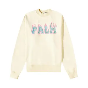 Palm Angels Logo Flames Vintage Crewneck Sweatshirt