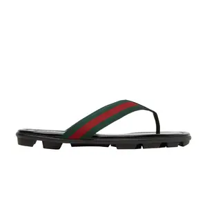 Gucci Leather Web Thong Sandal