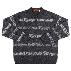 Supreme X Missoni Zip Long-sleeve Polo - Black