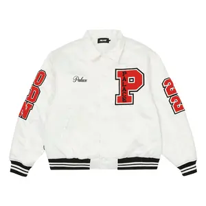 PALACE Satin Varsity Jacket - White