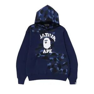 A BATHING APE Color Camo College Cutting Relaxed Fit Hoodie - Blue