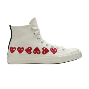 CONVERSE Comme Des Garçons Play X Chuck 70 High Top Sneakers - White
