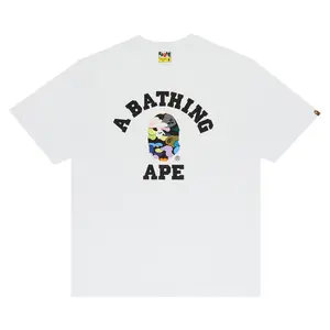 A BATHING APE Multi Camo College Tee /multicolor - White