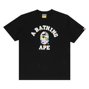 A BATHING APE Multi Camo College Tee - Black
