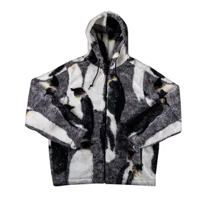 Supreme Penguins Hooded Fleece Jacket - Black