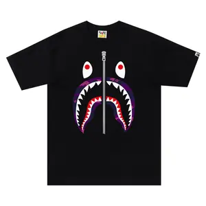 A BATHING APE Color Camo Shark Tee /purple - Black