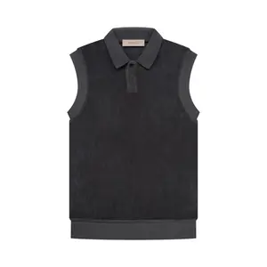 Fear Of God Velour Sleeveless Polo - Black