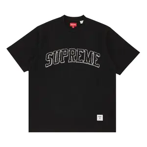 Supreme Sketch Embroidered Short-sleeve Top - Black