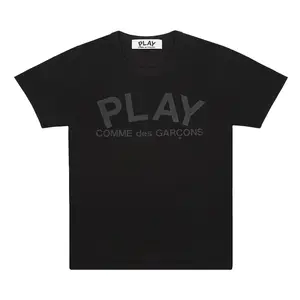 Play Comme Des Garcon Logo Text T-shirt - Black