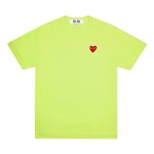 Play Comme Des Garcon Pastelle Red Emblem T-shirt - Green