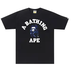 A BATHING APE Color Camo College Tee - Black