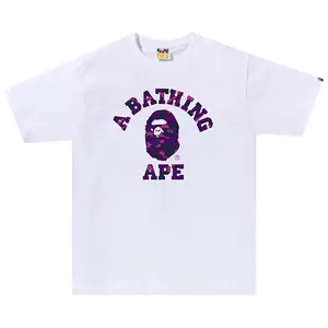 A BATHING APE Color Camo College Tee /purple - White