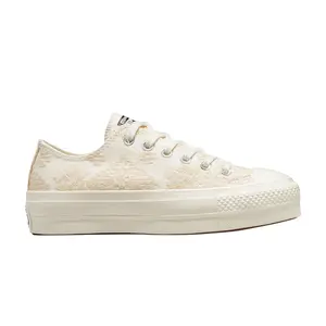 CONVERSE Chuck Taylor All Star Lift Platform Low Tonal Embroidery - Cream