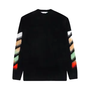 Off-White Brushed Wool Sweater - Black
