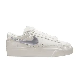 Nike Blazer Low Platform Faux Sherpa Fur Sneakers - White