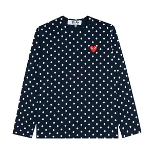 Play Comme Des Garcon Polka Dot Long-sleeve T-shirt 'navy - Blue