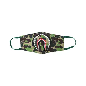 A BATHING APE Abc Camo Shark Mask - Green