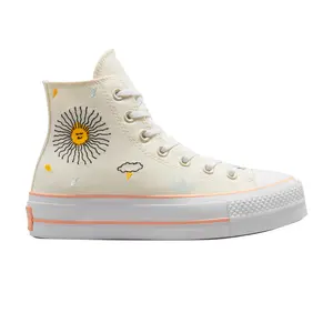 CONVERSE Chuck Taylor All Star Lift Platform High Floral Sneakers Cream