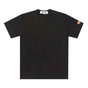 Play Comme Des Garcon Double Heart T-shirt - Black