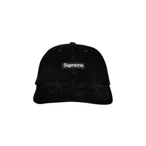 Supreme Ripple Corduroy 6-panel Cap - Black