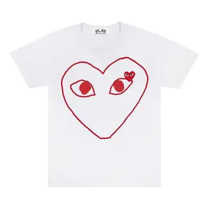 Play Comme Des Garcon Outline Heart T-shirt - White