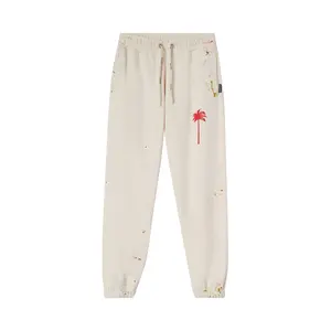 Palm Angels Pxp Painted Sweatpants 'off White/red - Cream