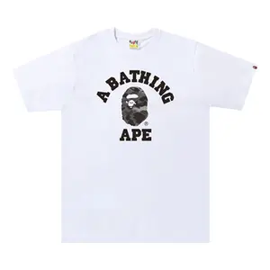 A BATHING APE Grid Camo College Tee - White