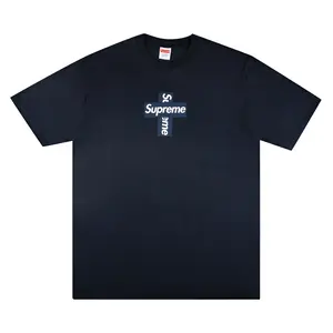 Supreme Cross Box Logo Tee 'navy - Blue