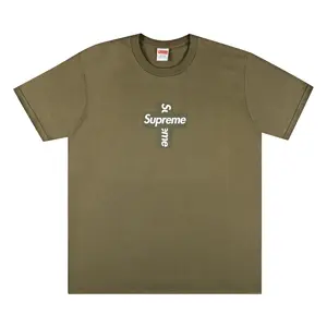 Supreme Cross Box Logo Tee 'light Olive - Green
