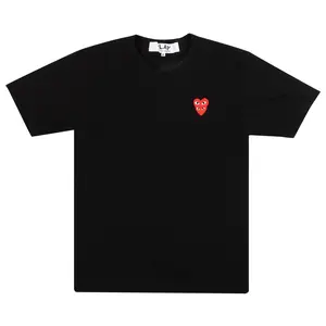 Play Comme Des Garcon Double Heart T-shirt - Black