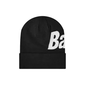 A BATHING APE Logo Knit Cap Black
