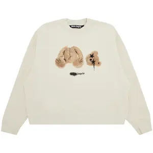 Palm Angels Spray Bear Crewneck /brown - Grey