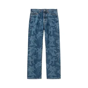 Palm Angels Palmity All Over Laser Denim Jeans - Blue
