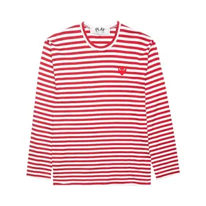 Play Comme Des Garcon Striped Long-sleeve T-shirt - Red