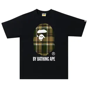 A BATHING APE Check Bathing Ape Tee /green - Black
