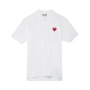 Play Comme Des Garcon Heart Polo - White