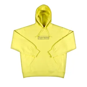 Supreme X Kaws Chalk Logo Hooded Sweatshirt - Yellow