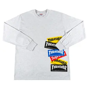 Supreme X Thrasher Multi Logo Long-sleeve Tee - Grey