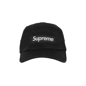 Supreme Washed Chino Twill Camp Cap - Black