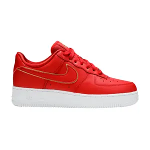 Nike Force 1 Low Sneakers With Gold Swoosh - Red