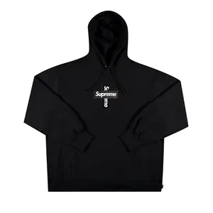 Supreme Cross Box Logo Hooded Sweatshirt - Black