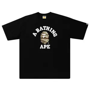 A BATHING APE Desert Camo College Relaxed Tee /beige - Black