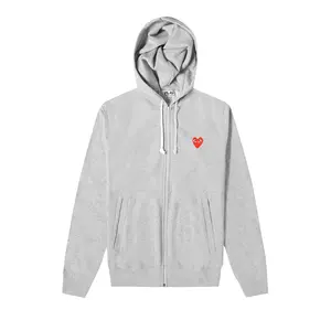Play Comme Des Garcon Zip-up Hoodie - Grey
