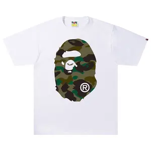 A BATHING APE 1st Camo Big Ape Head Tee /green - White